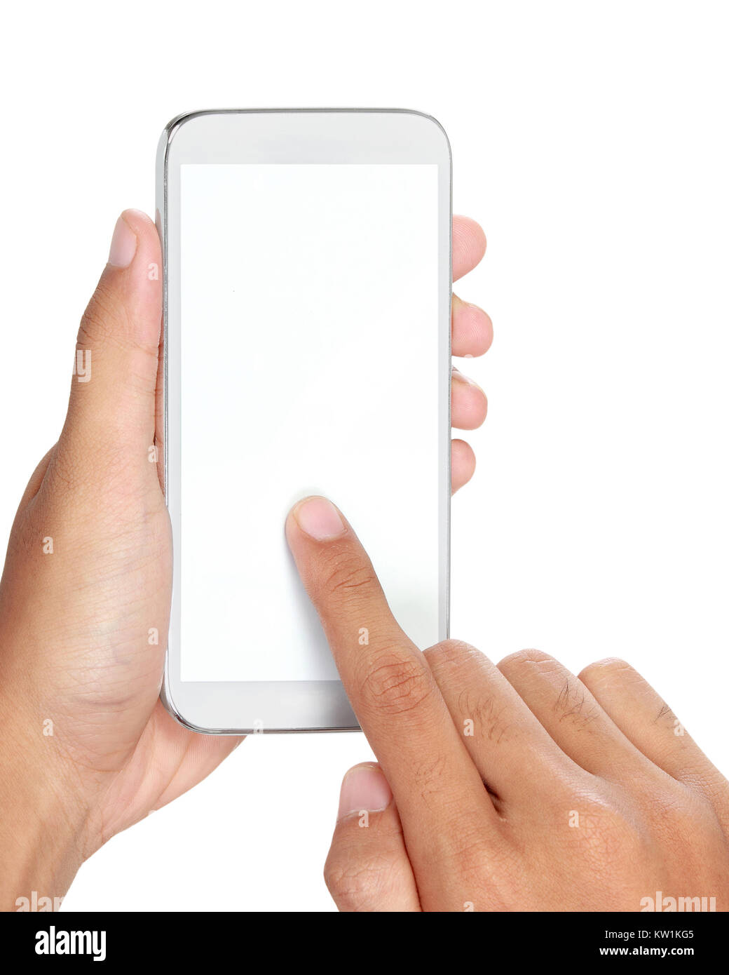 Hand holding mobile smart phone with blank screen Stock Photo - Alamy