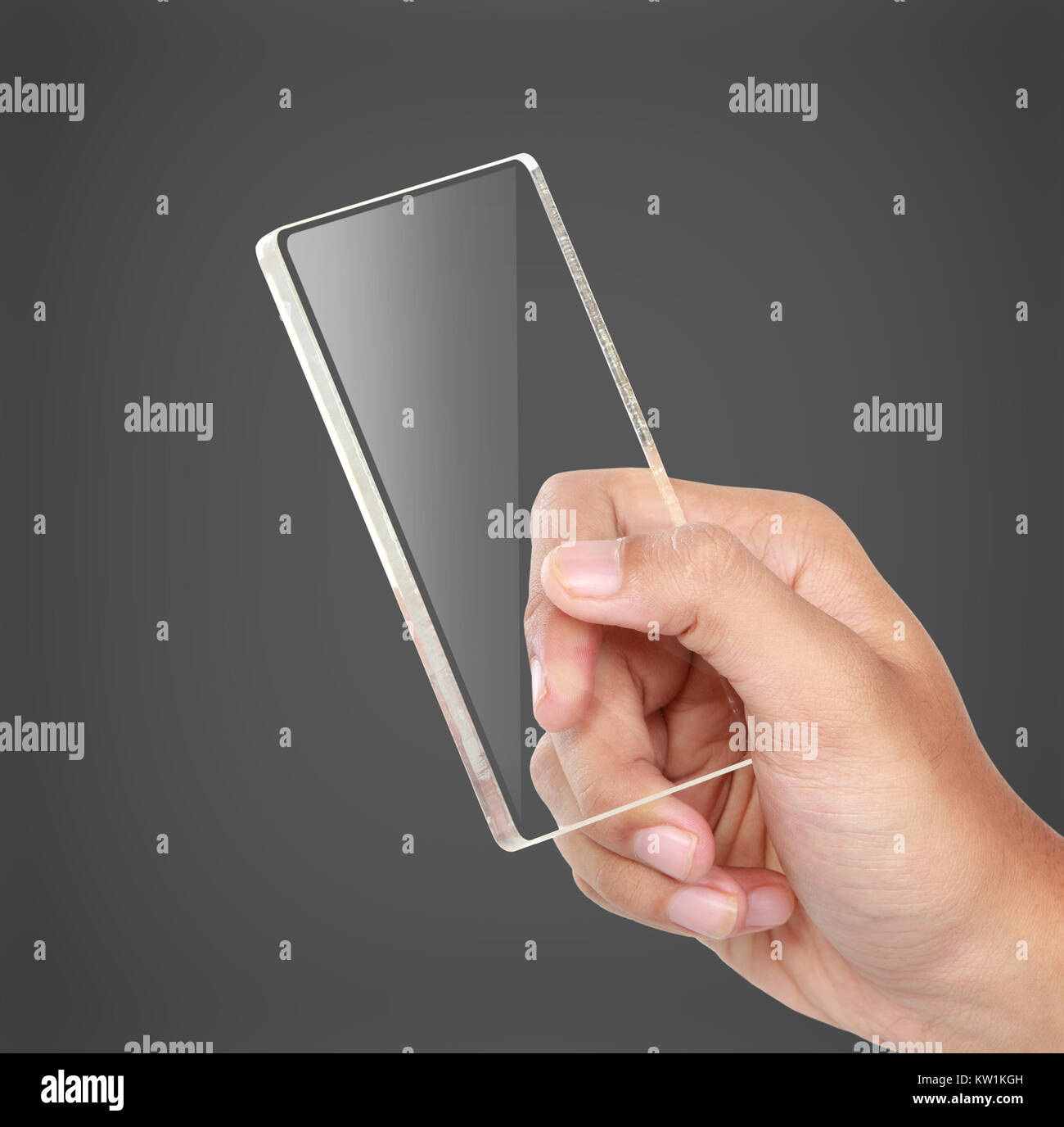 hands holding futuristic transparent mobile phone Stock Photo - Alamy