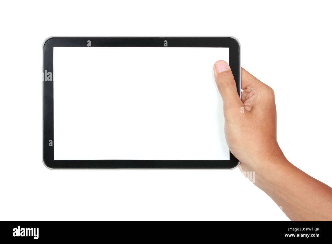 photo of a tablet held by a hand horizontally Stock Photo - Alamy
