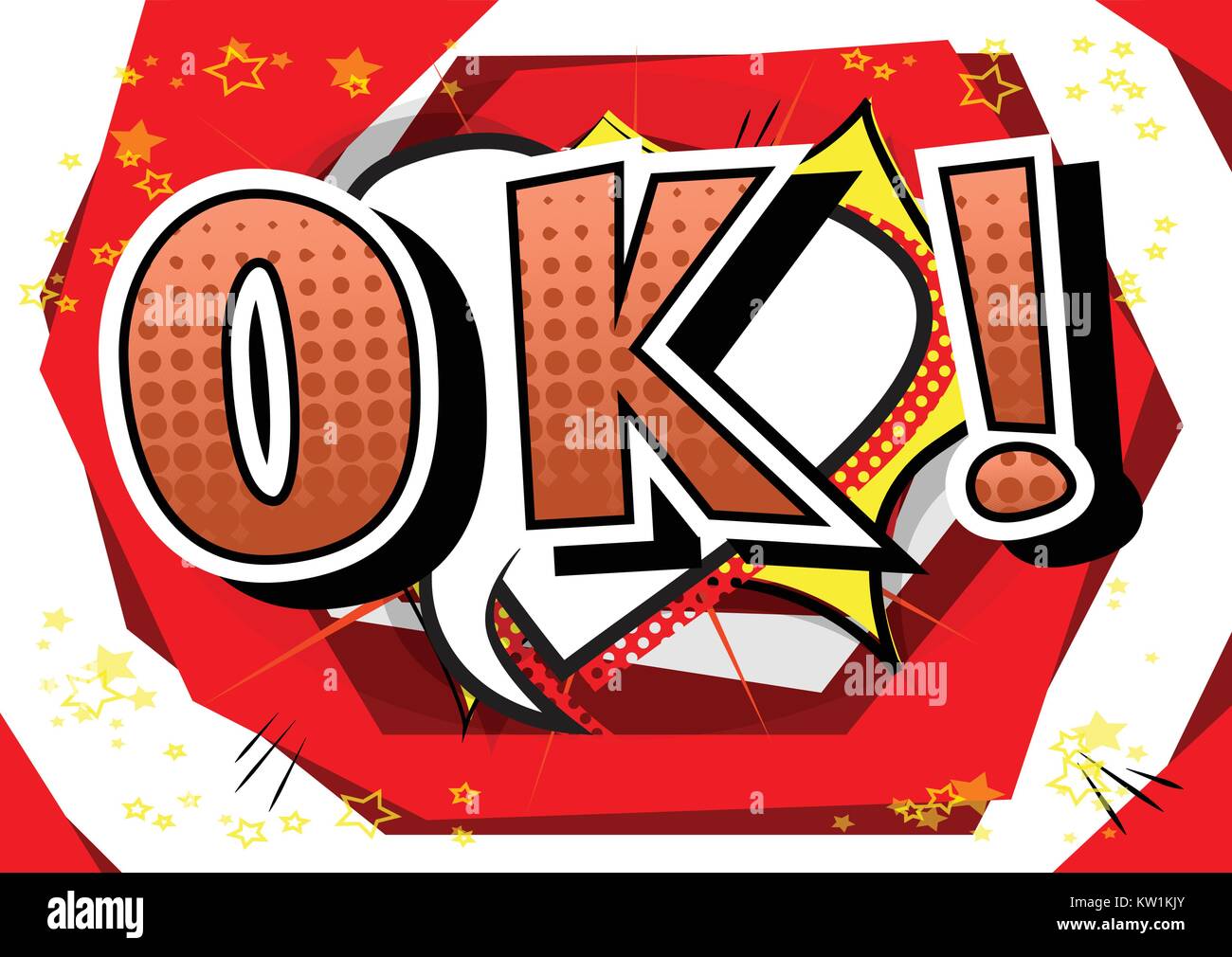 Ok - Comic book style phrase on abstract background Stock Vector Image ...