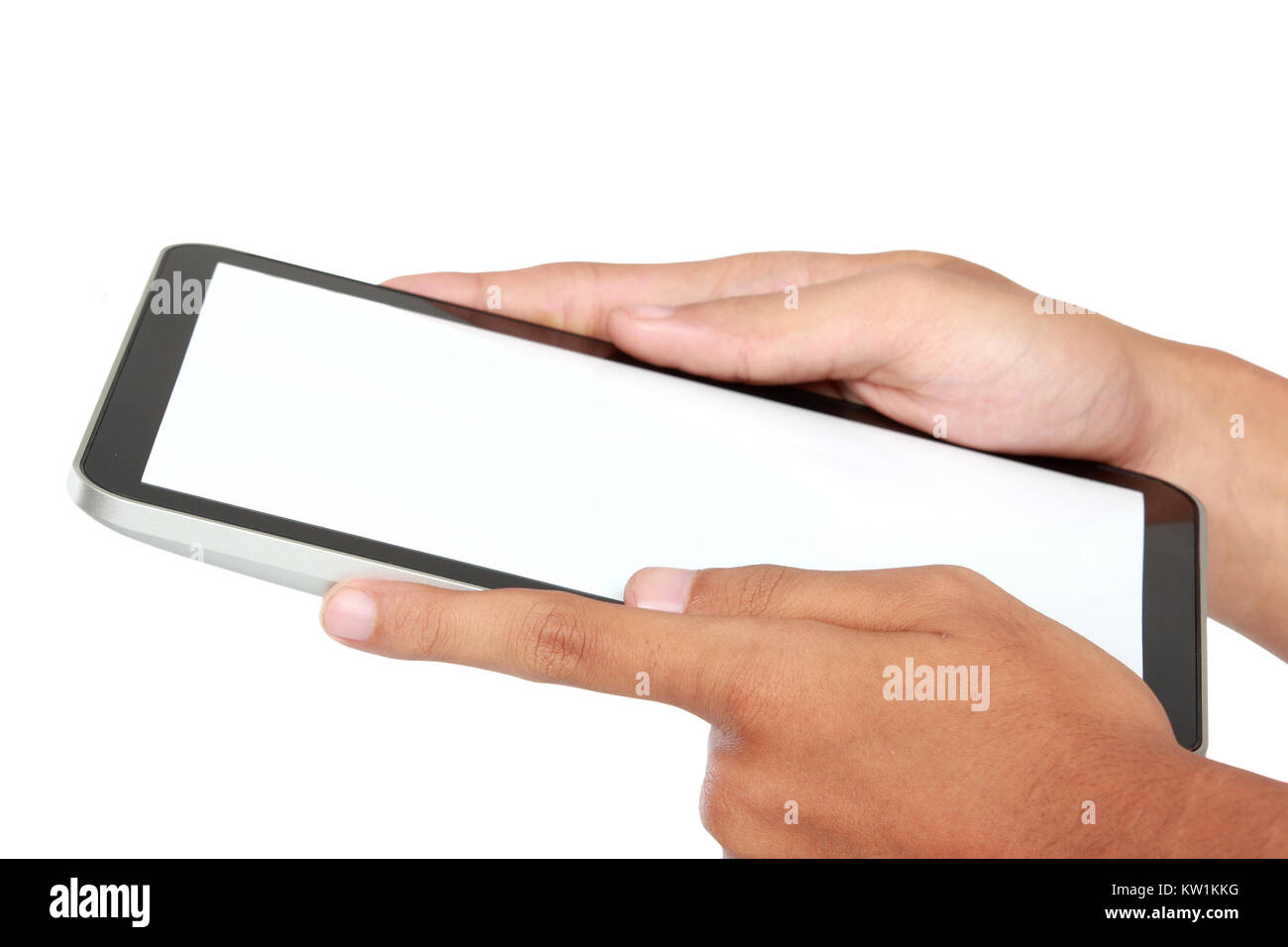 photo of a tablet held by two hands Stock Photo - Alamy