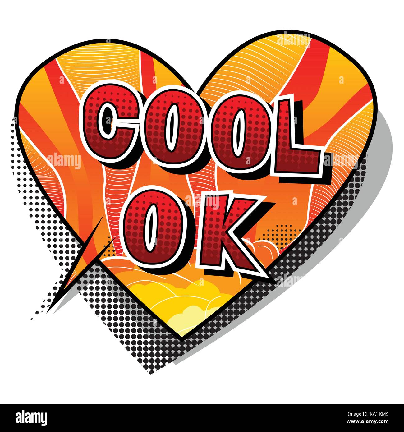 Cool Ok - Comic book style phrase on abstract background Stock Vector ...