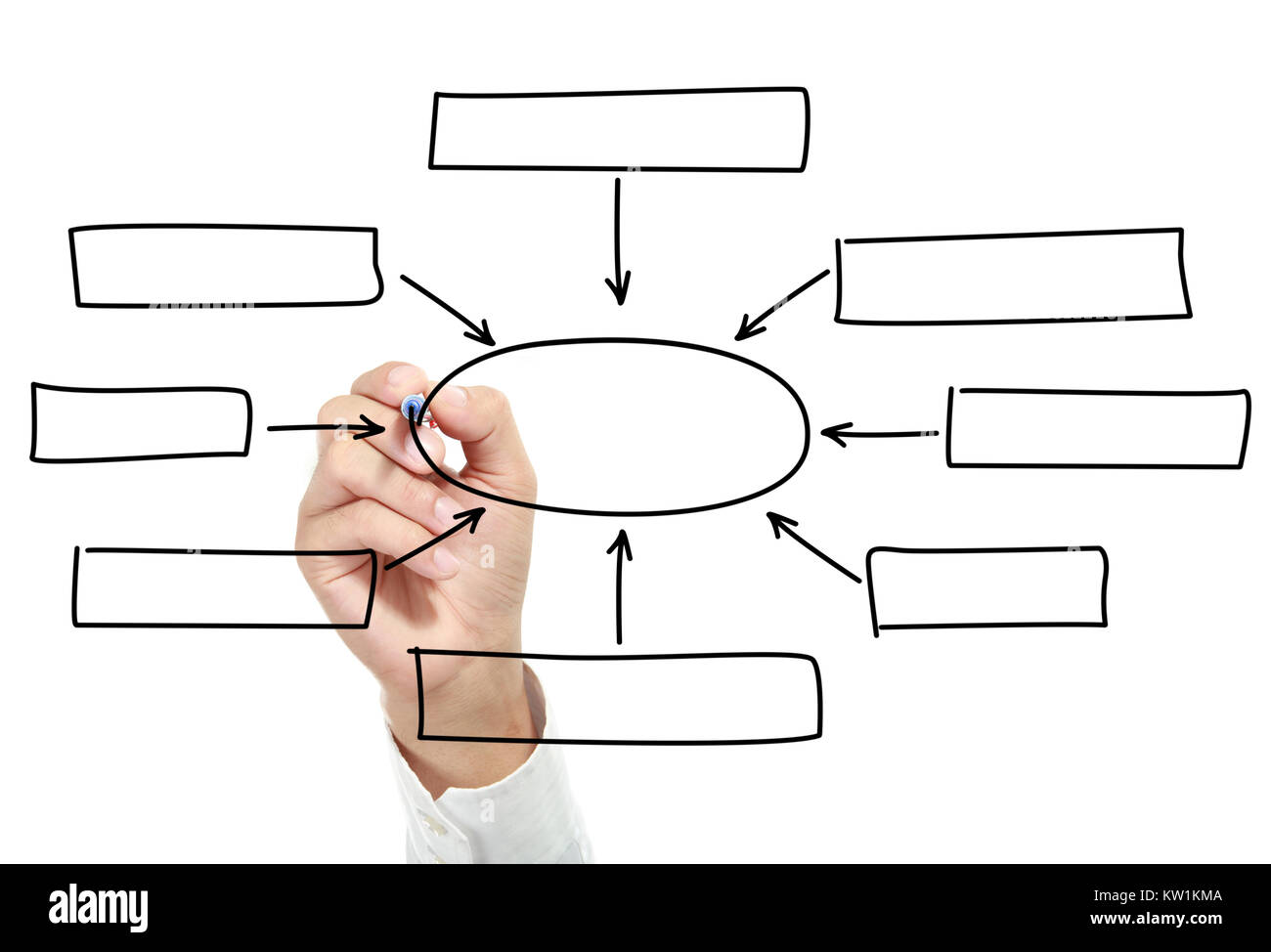 hand drawing an empty diagram Stock Photo - Alamy