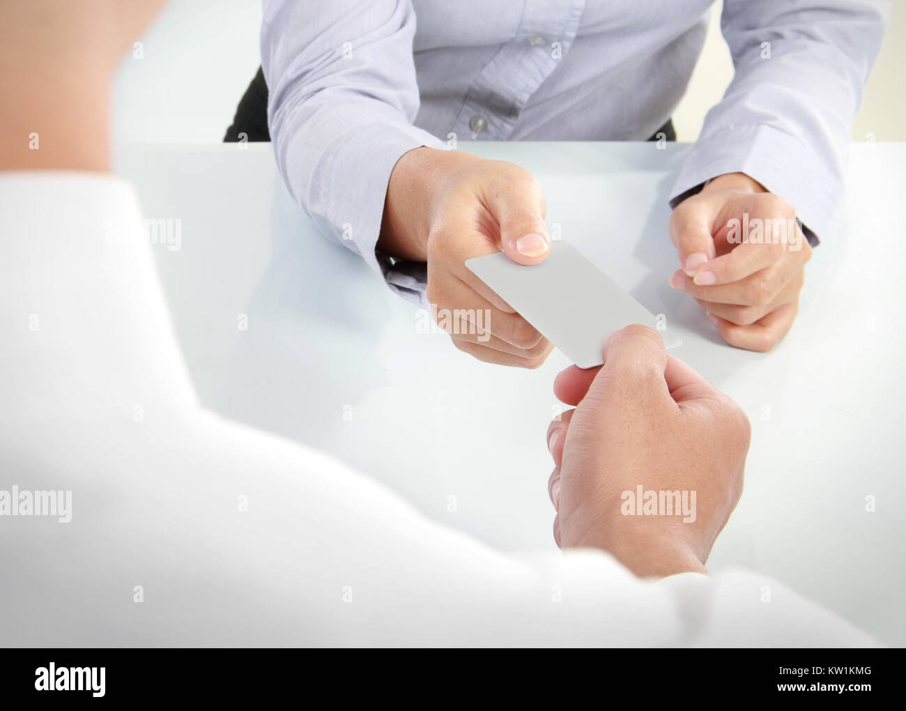 business people changing business cards Stock Photo - Alamy