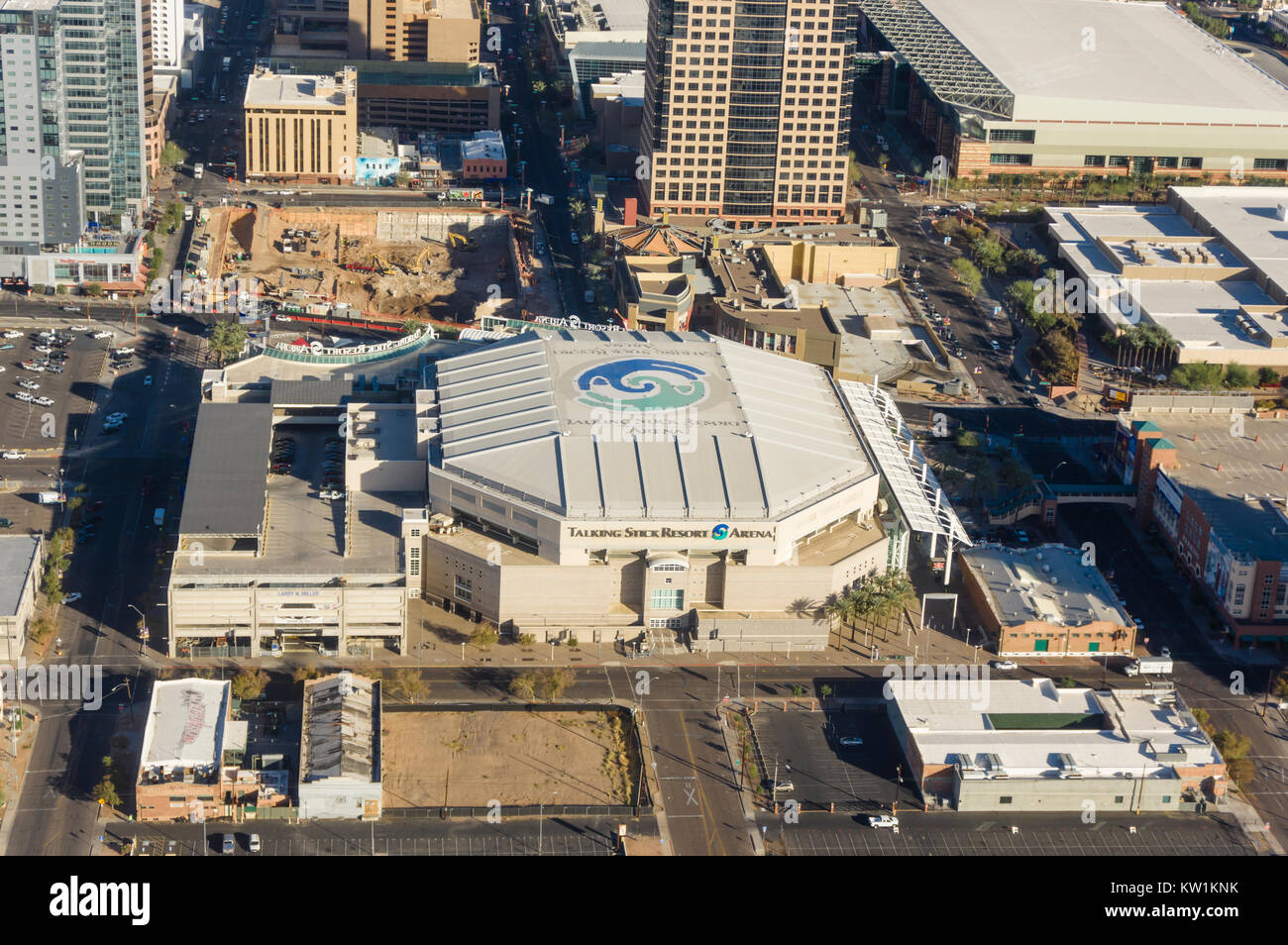 Aerial view of Talking Stick Arena sports and entertainment center in ...