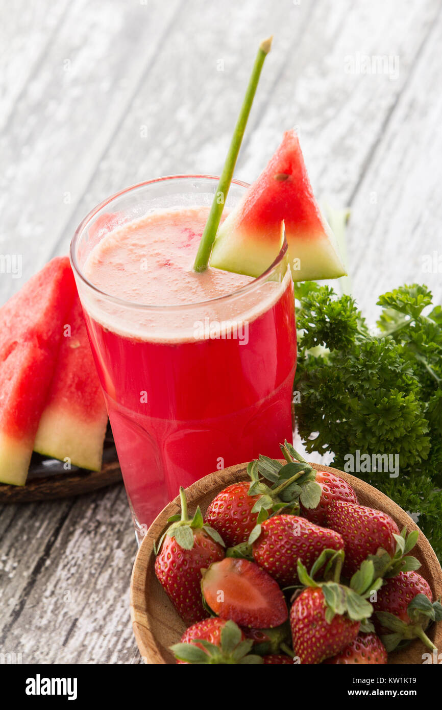 watermelon and Strawberry smoothie Stock Photo - Alamy