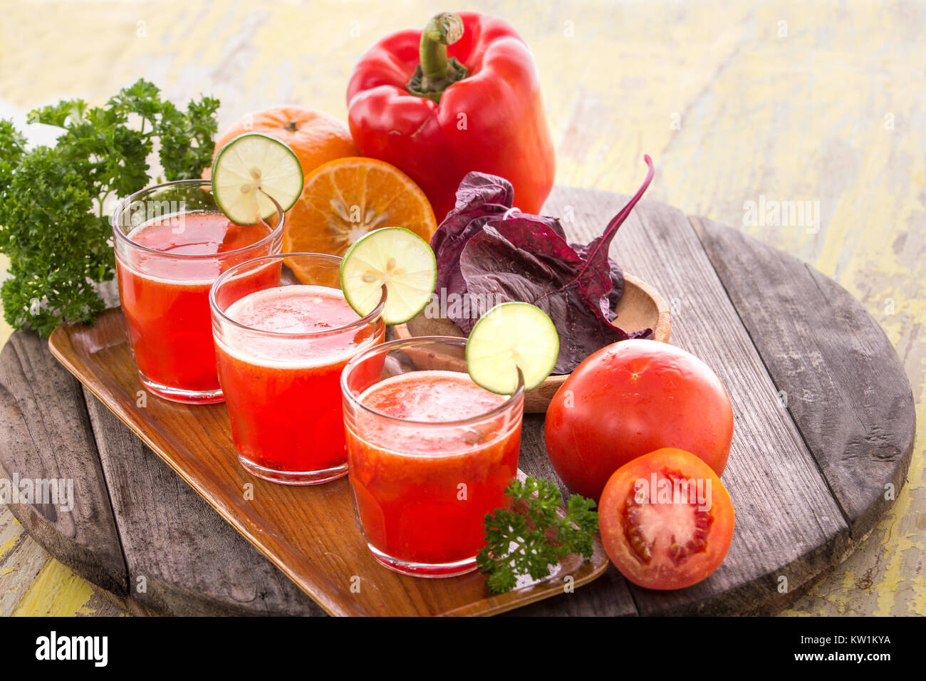 Red Vegetables Mix Juice Stock Photo - Alamy