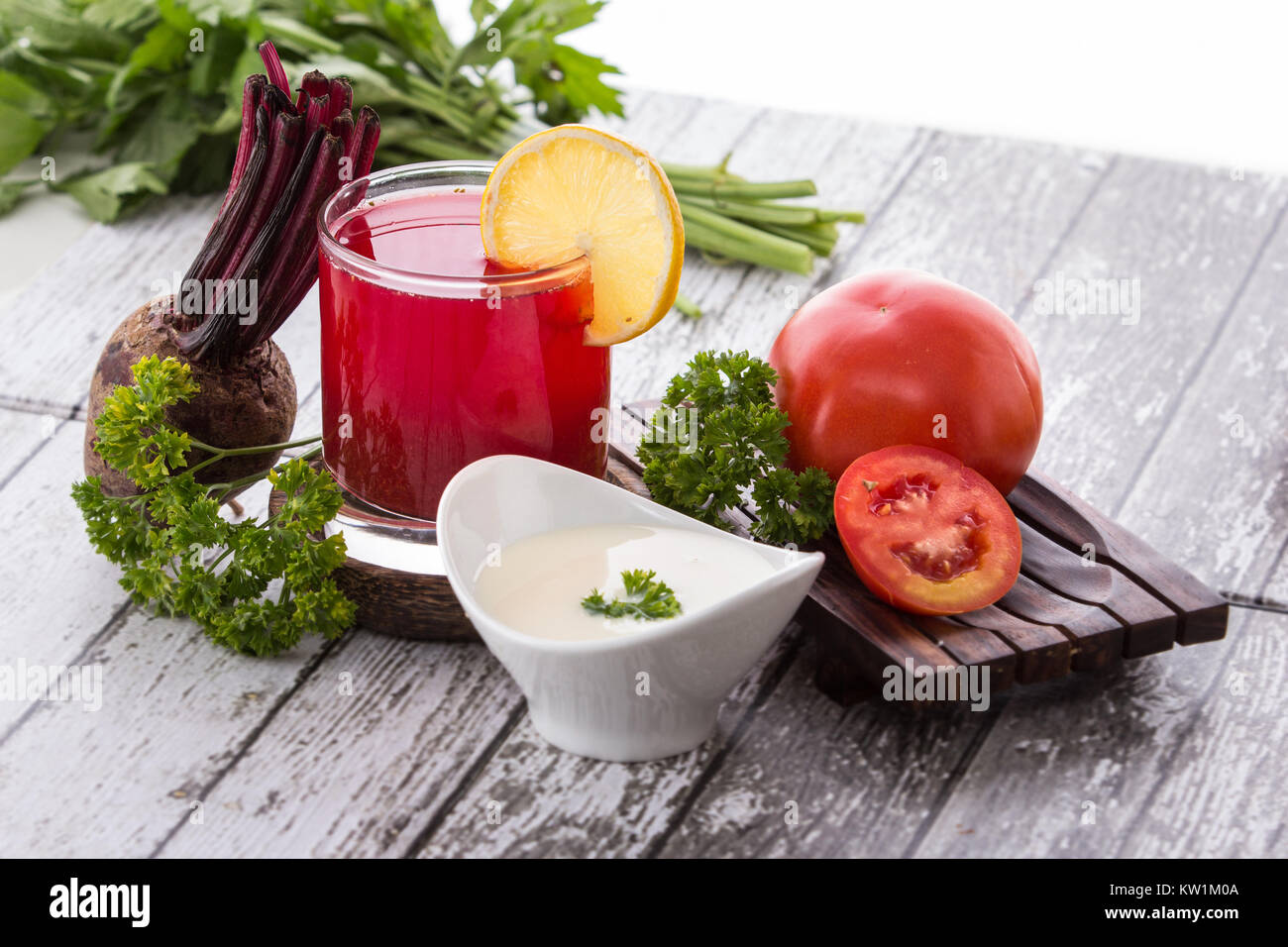 Red vegetables mix juice Stock Photo - Alamy