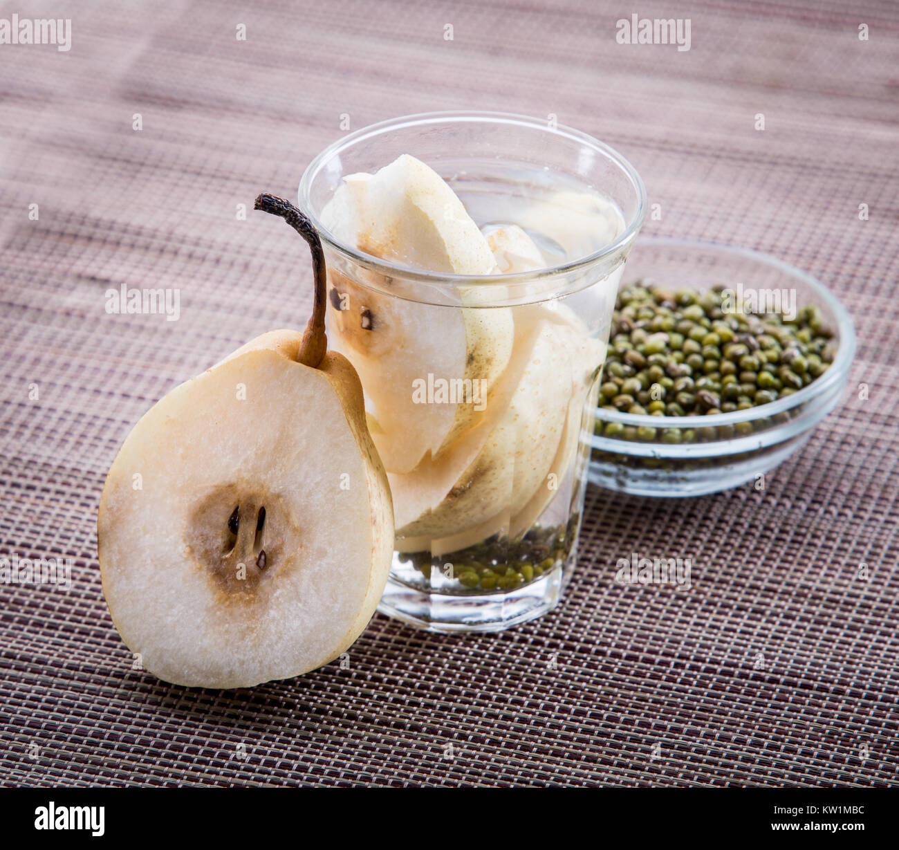 infused water mix of pear and mung bean Stock Photo - Alamy
