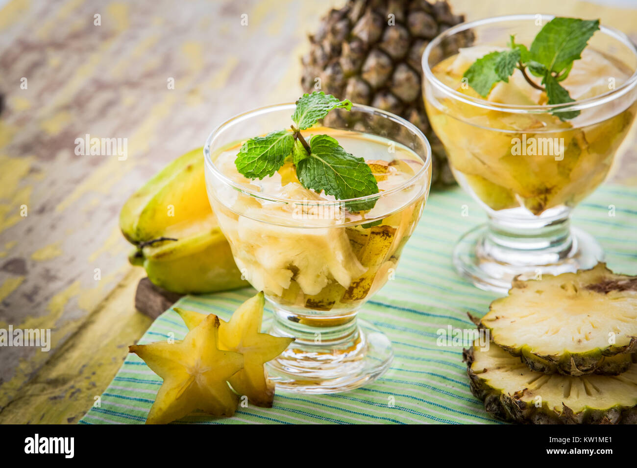 infused water mix of Starfruit and pineapple Stock Photo - Alamy