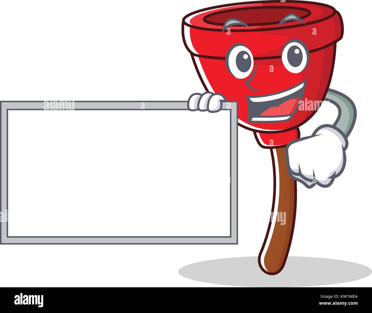 With board plunger character cartoon style Stock Vector Image & Art - Alamy