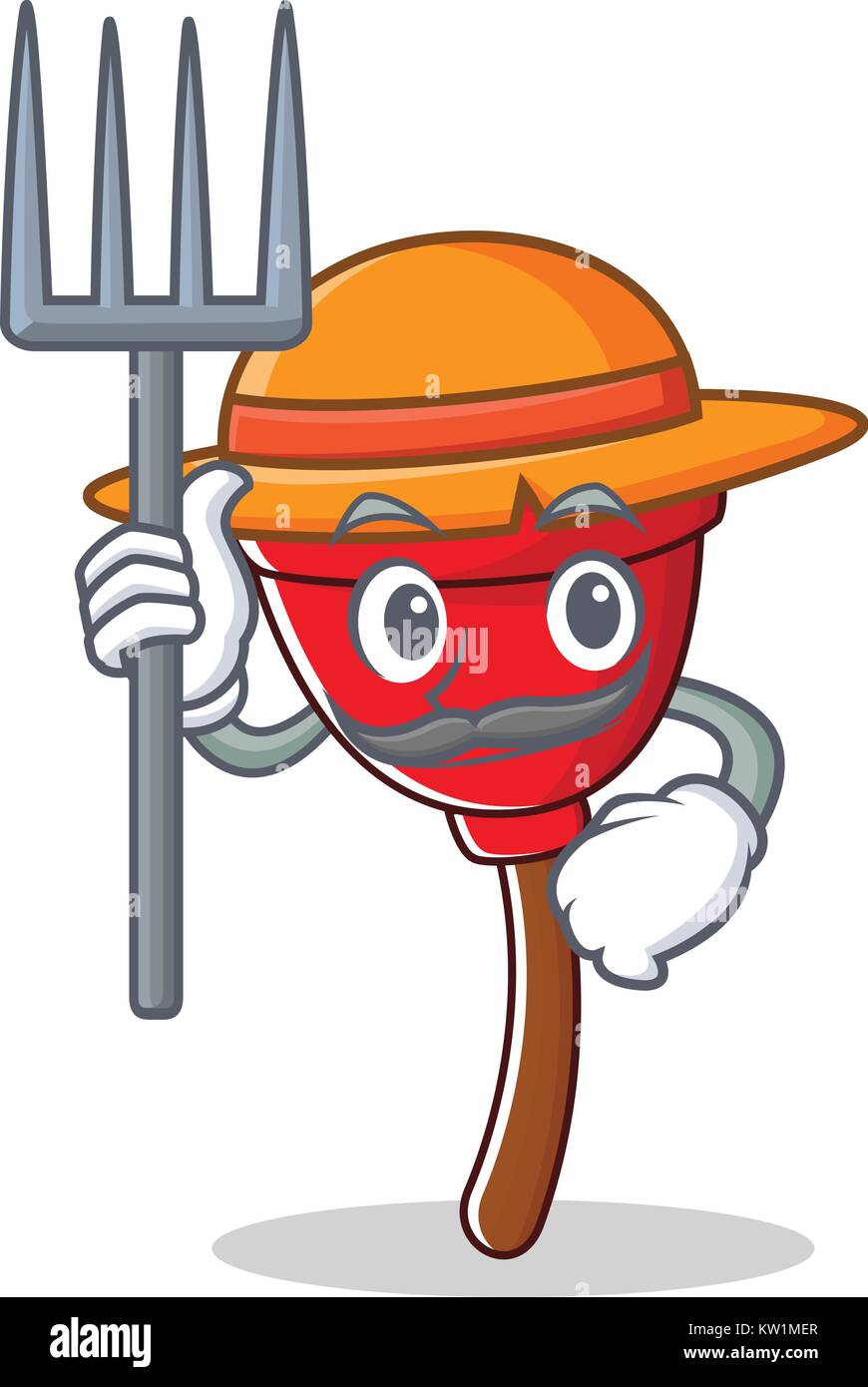 Farmer plunger character cartoon style Stock Vector Image & Art - Alamy