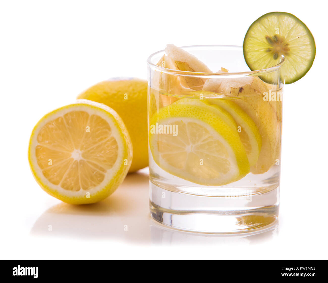 infused water mix of lemon sliced Stock Photo - Alamy