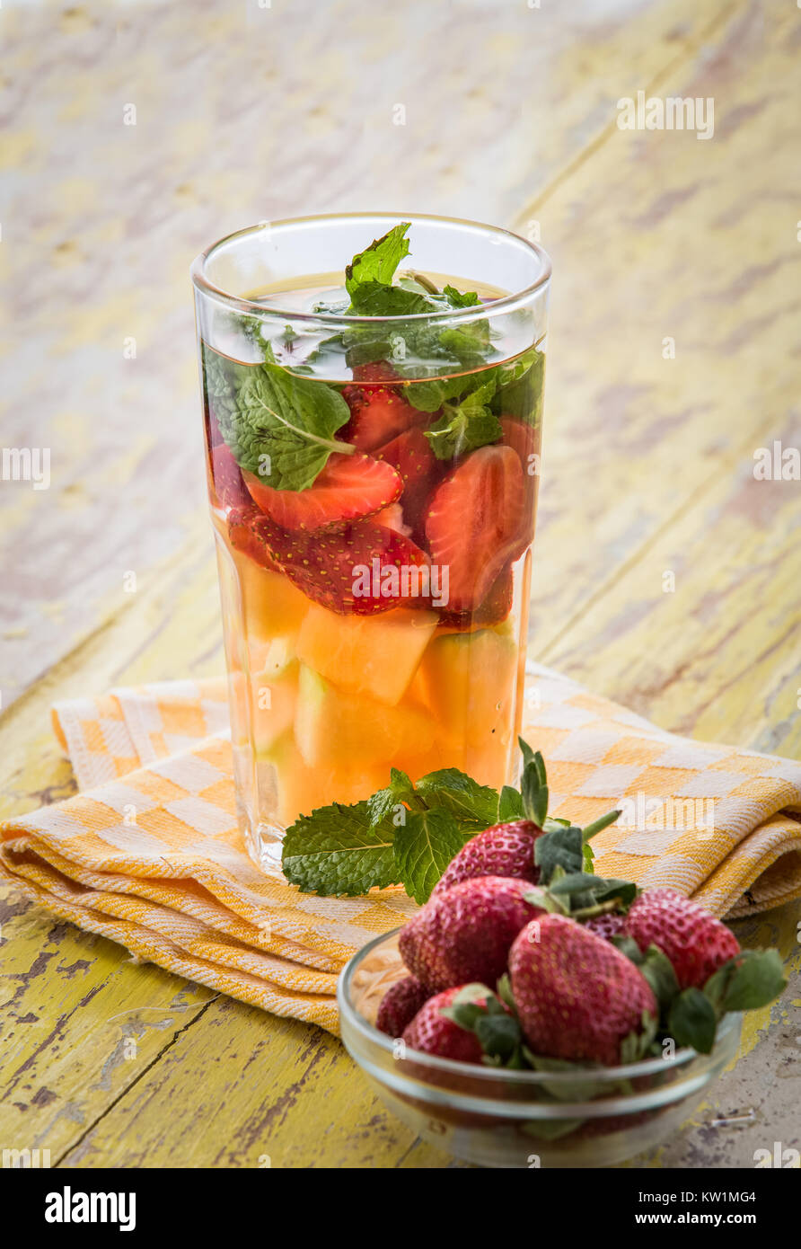 infused water mix of strawberry and papaya Stock Photo - Alamy