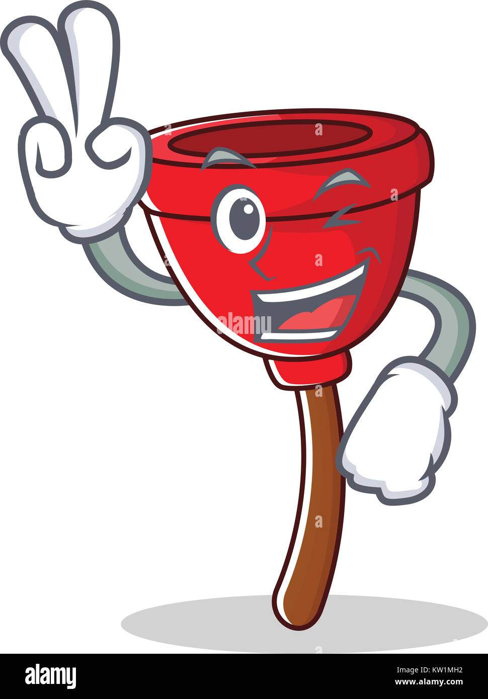 Two finger plunger character cartoon style Stock Vector Image & Art - Alamy