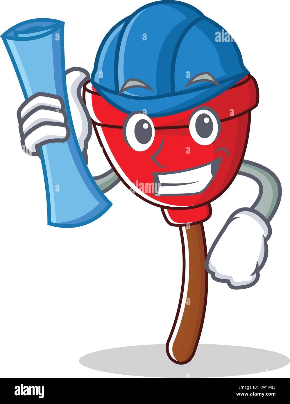 Architect plunger character cartoon style Stock Vector Image & Art - Alamy