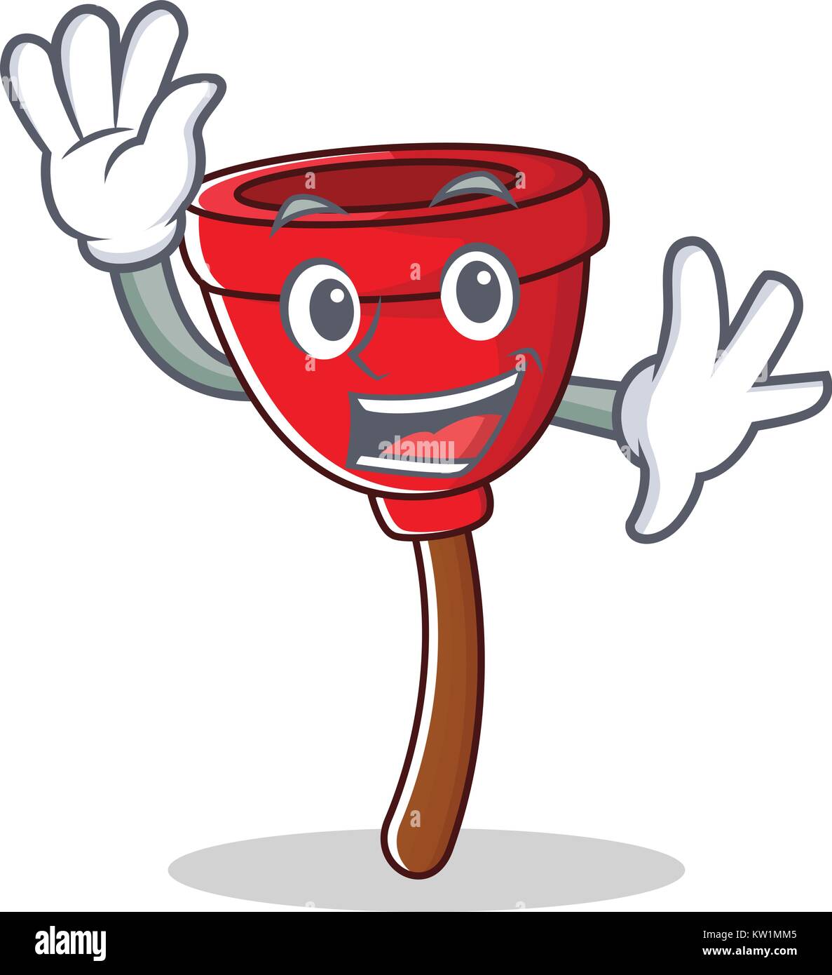 Waving plunger character cartoon style Stock Vector Image & Art - Alamy