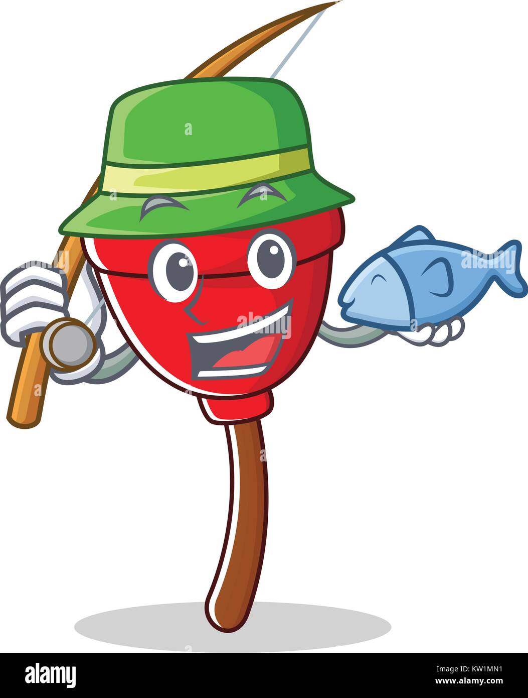 Fishing plunger character cartoon style Stock Vector Image & Art - Alamy