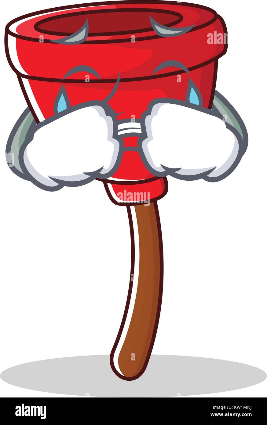 Crying plunger character cartoon style Stock Vector Image & Art - Alamy