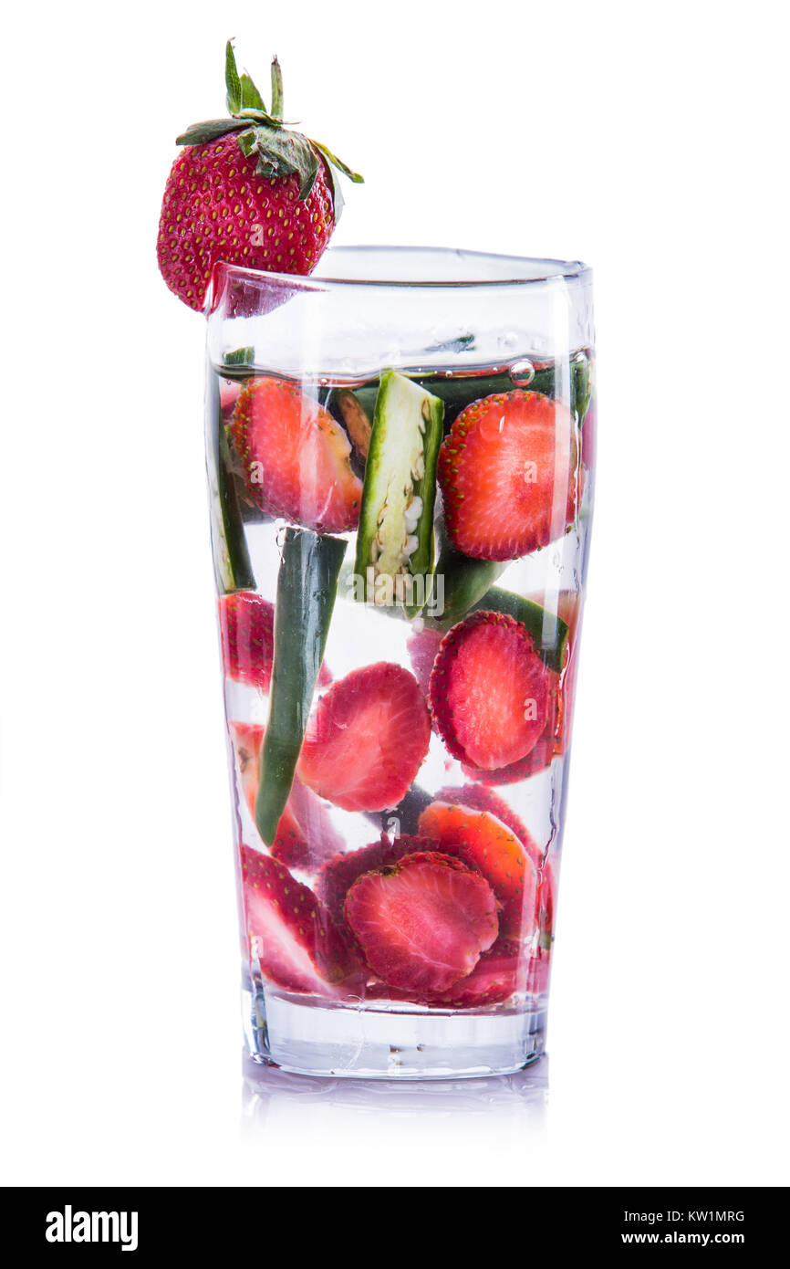 infused water mix of jalapeno and strawberry Stock Photo - Alamy