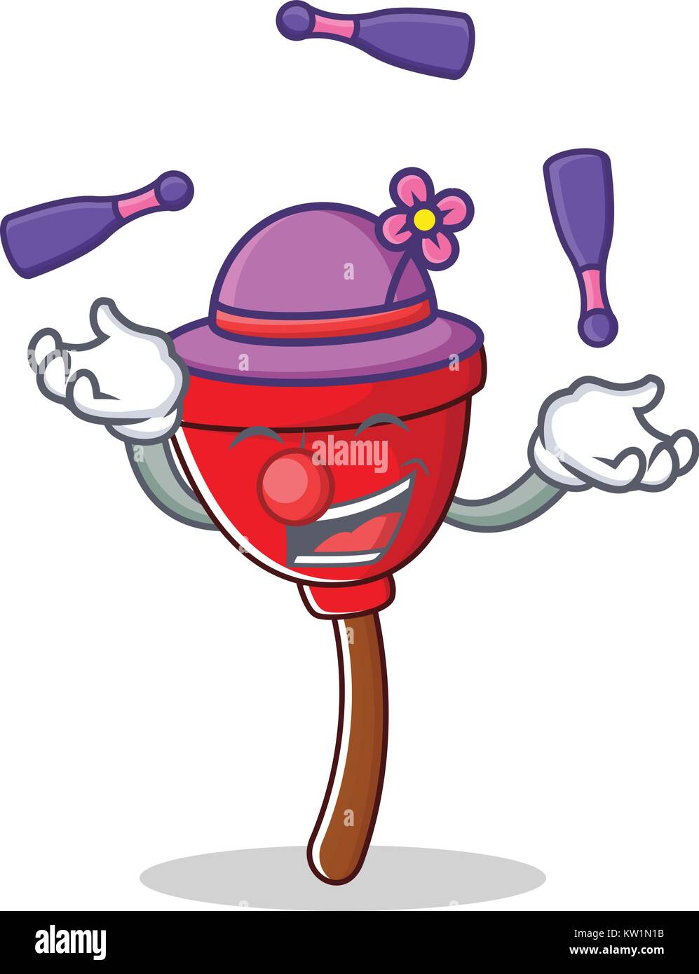 Juggling plunger character cartoon style Stock Vector Image & Art - Alamy