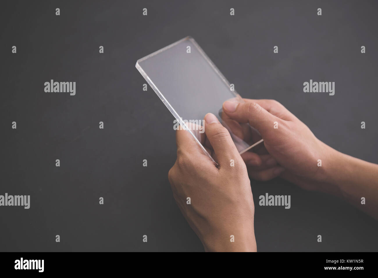futuristic transparent cell phone mock up Stock Photo - Alamy