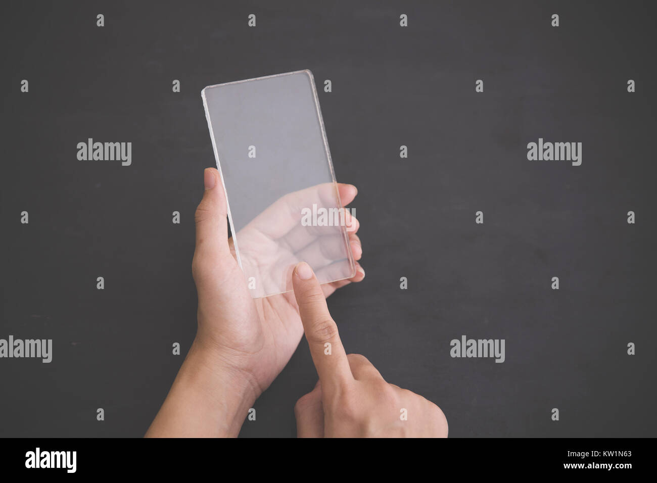 futuristic transparent cell phone mock up Stock Photo - Alamy