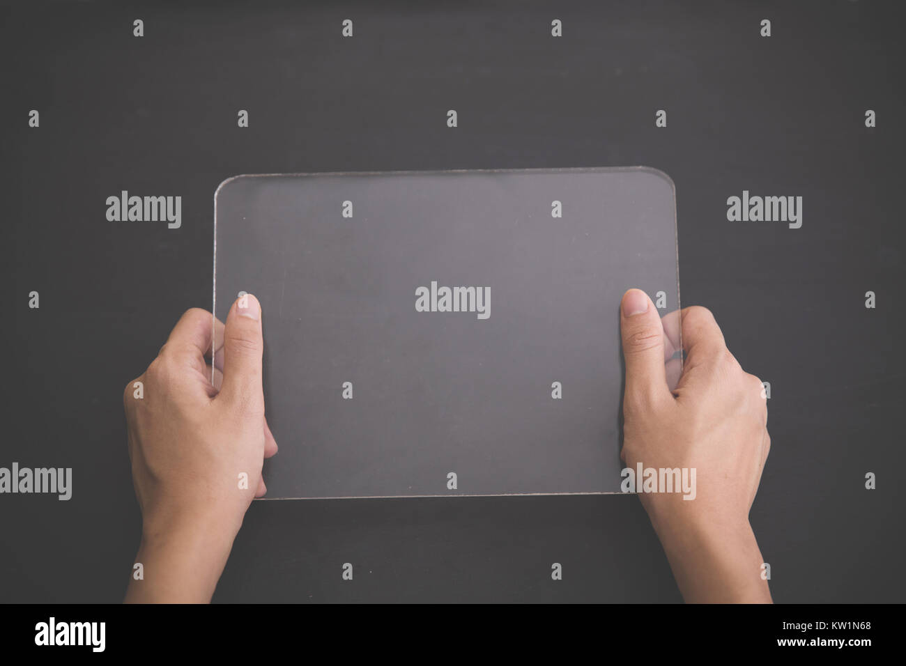 futuristic transparent tablet mock up Stock Photo - Alamy