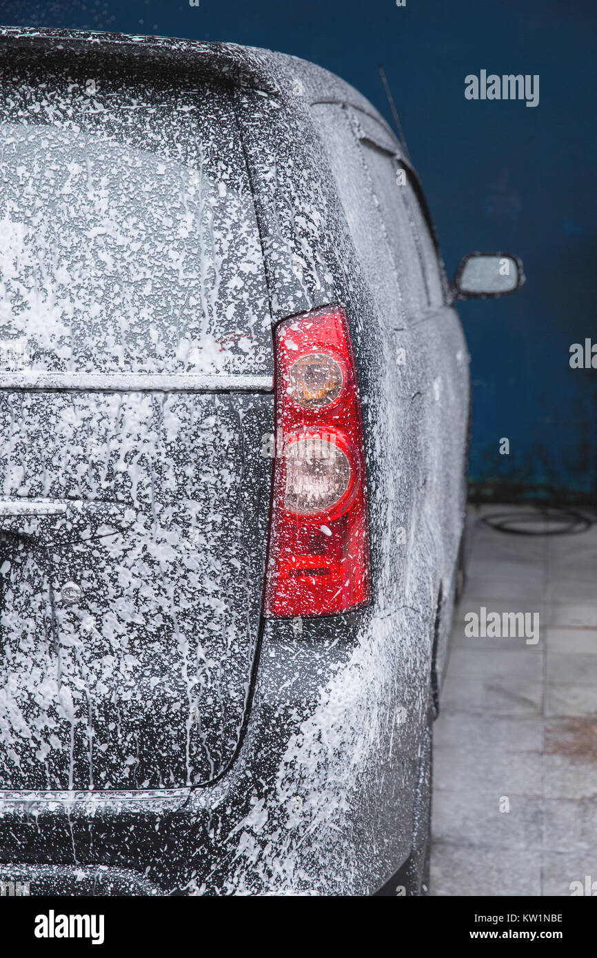 car being washed in car wash station Stock Photo - Alamy