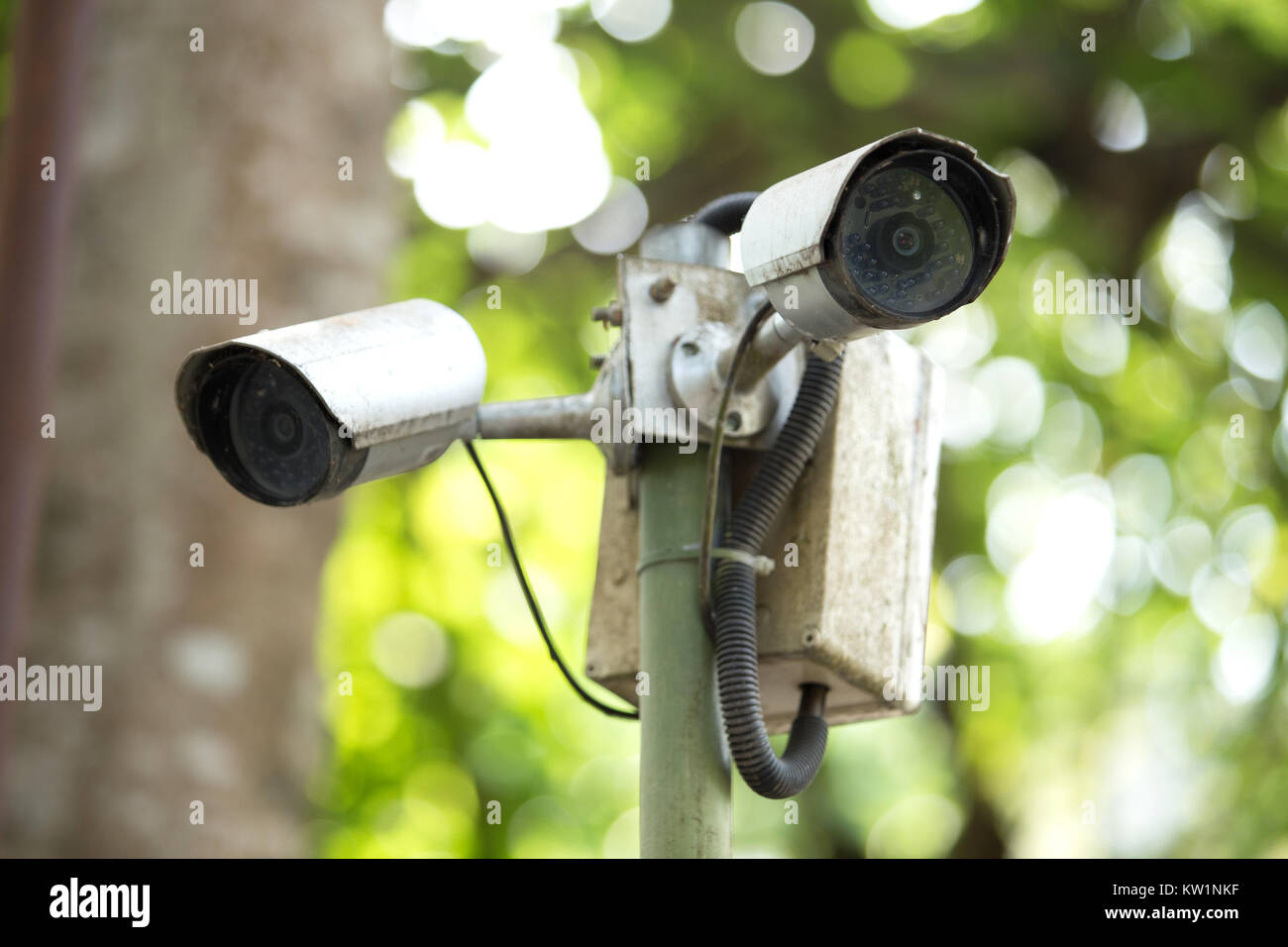 A set of cctv camera on outdoor Stock Photo - Alamy