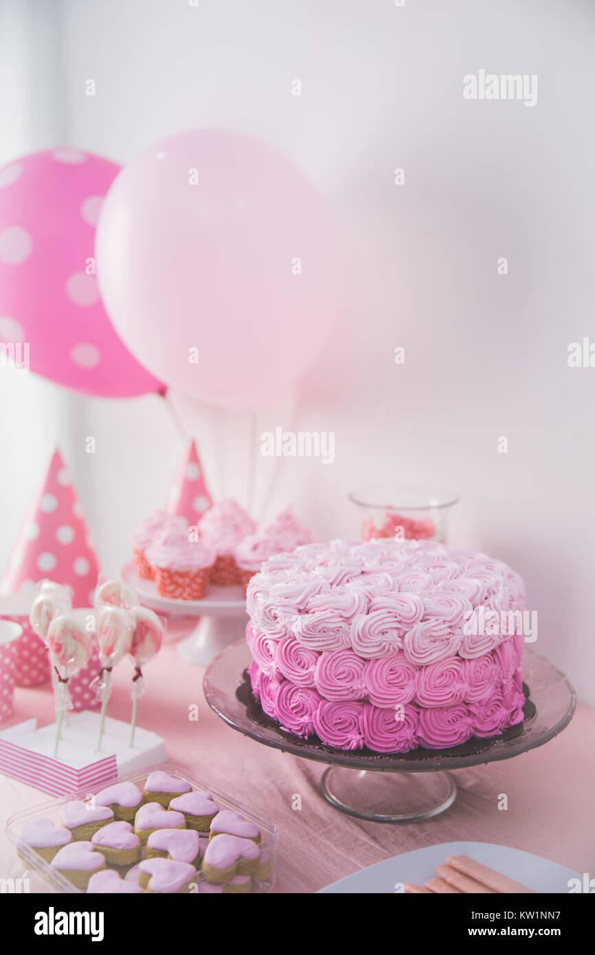 sweet corner of a birthday party Stock Photo - Alamy