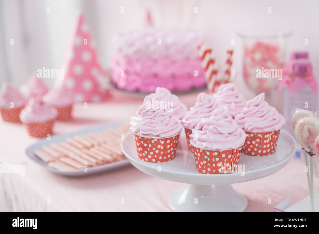 sweet corner of a birthday party Stock Photo - Alamy