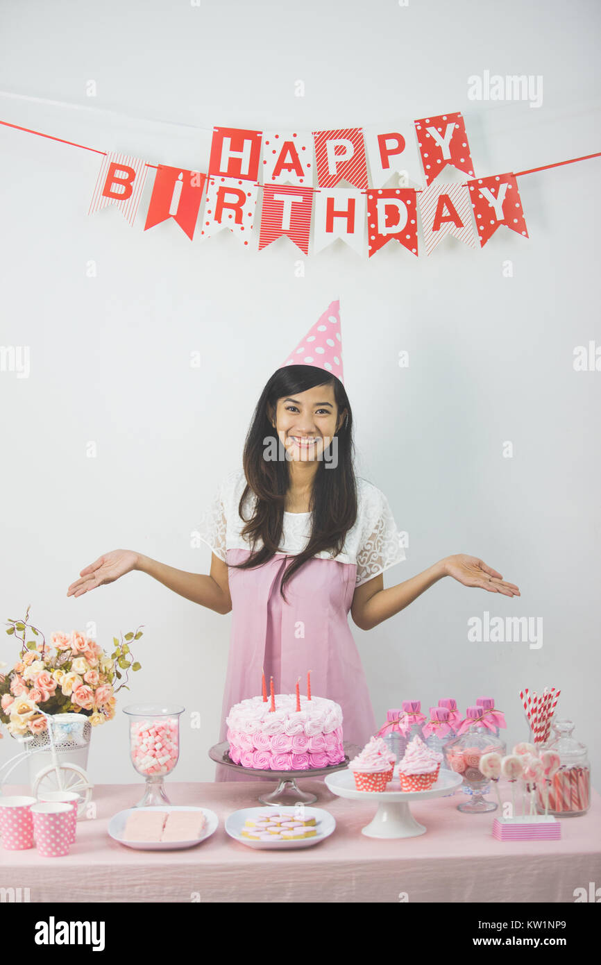 sweet corner of a birthday party Stock Photo - Alamy