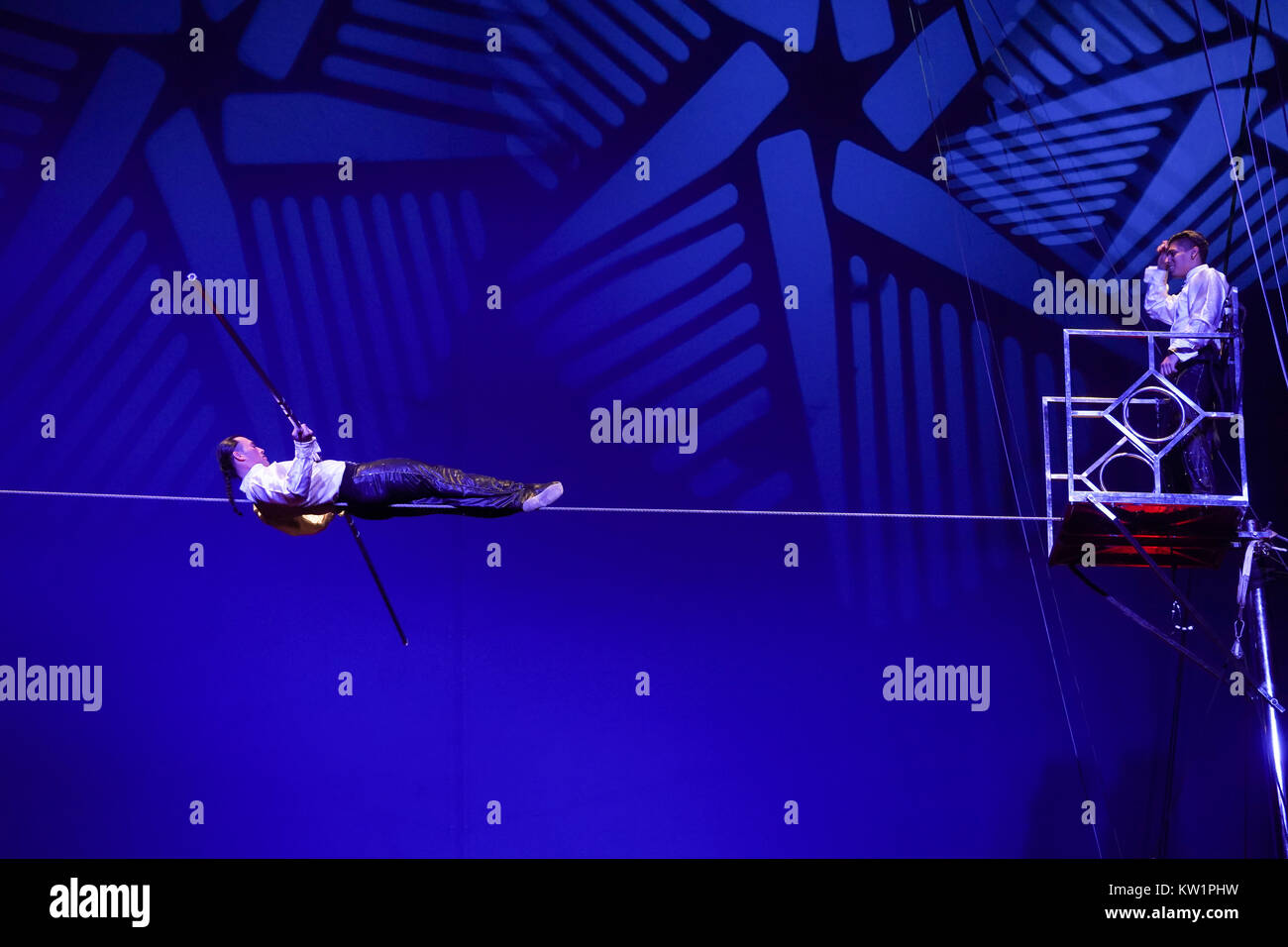 Circus tight rope walker hi-res stock photography and images - Alamy