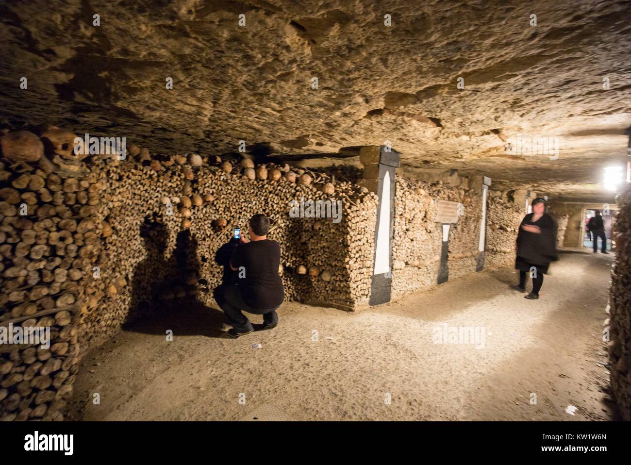 The catacombs (Les Catacombes) of Paris, photo taken on 23.11.2017 in ...