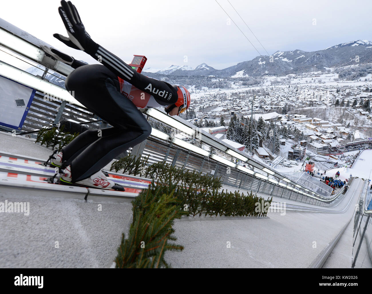 Oberstdorf, Germany. 29th Dec, 2017. The German ski jumper Karl Geiger ...