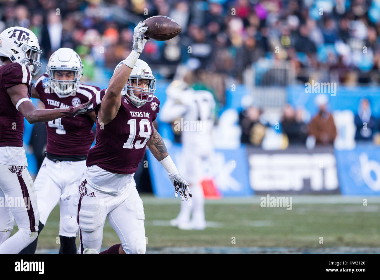 Charlotte, NC, USA. 29th Dec, 2017. Texas A&M linebacker Anthony Hines ...