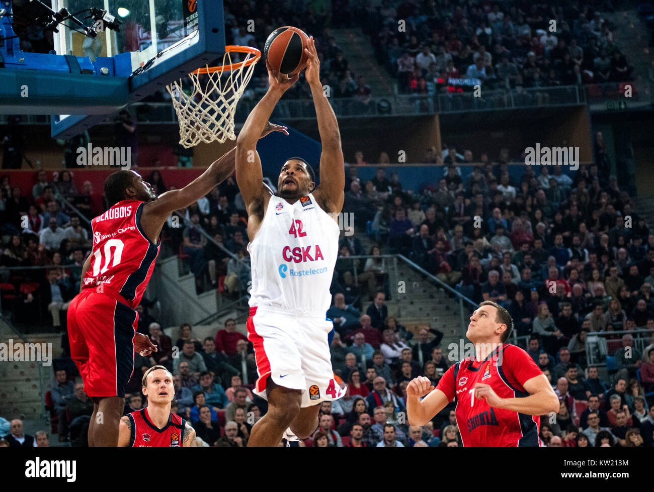 Vitoria, Spain. 29th December, 2017. Rodrigue Beaubois (Baskonia) can't ...