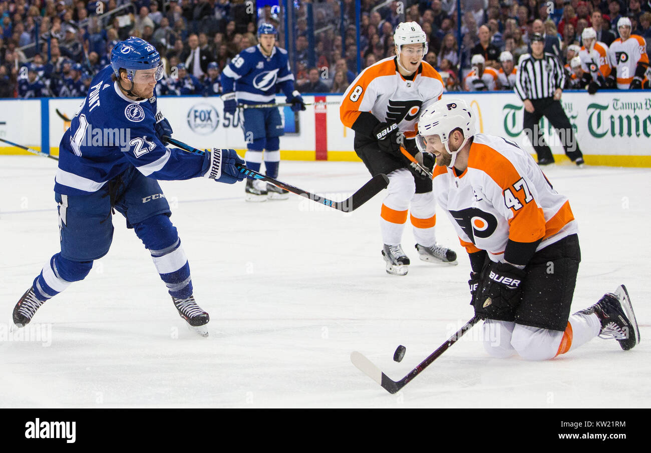 Florida, USA. 29th Dec, 2017. Tampa Bay Lightning center Brayden Point ...