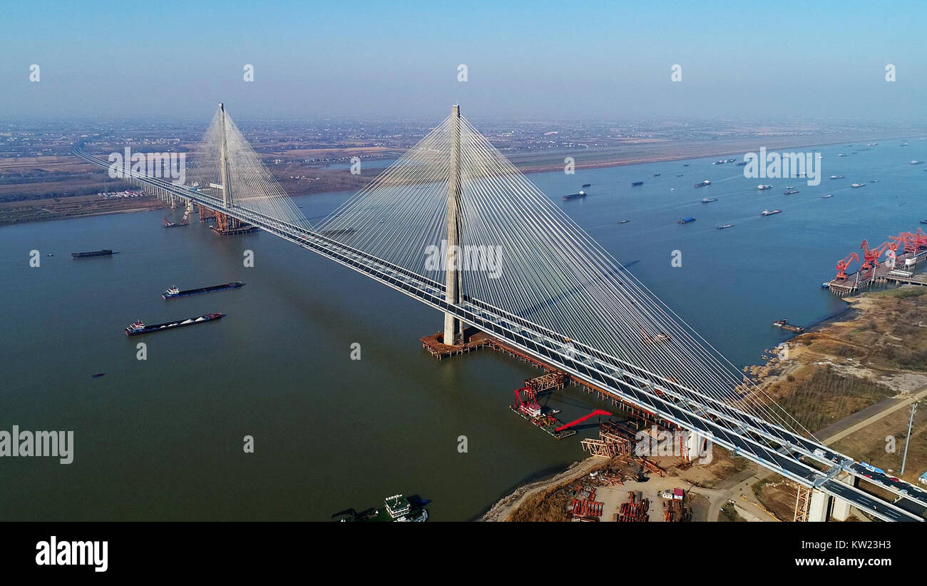 Wuhu, Wuhu second Yangtze River highway bridge in Wuhu. 30th Dec, 2017 ...