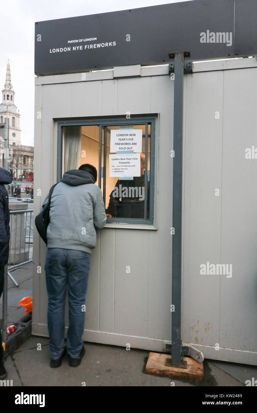 London UK. 30th December 2017. Ais used as a ticket collection point in ...