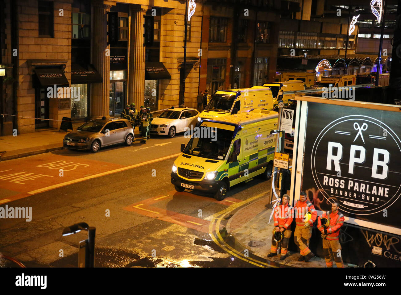 Manchester, UK. 30th December, 2017. Incident response ambulances ...