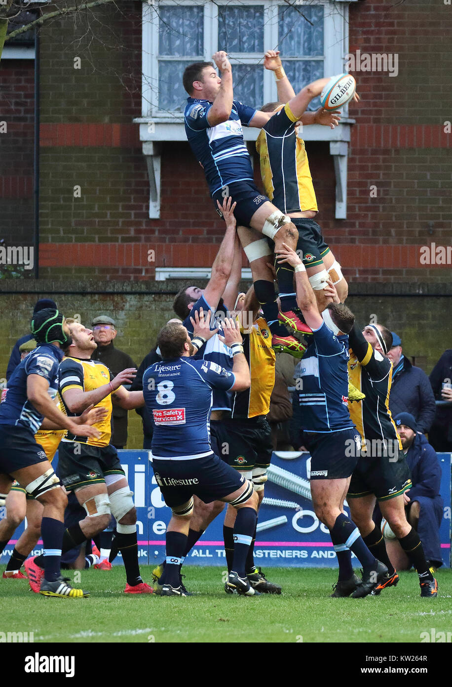 Bedford, UK. 30th December, 2017. Action from the Greene King IPA ...