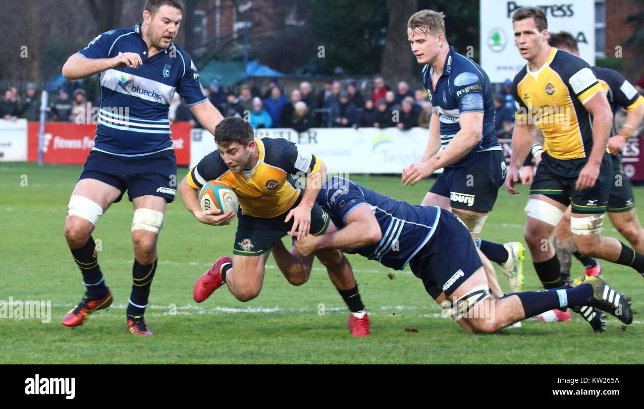 Bedford, UK. 30th December, 2017. Action from the Greene King IPA ...