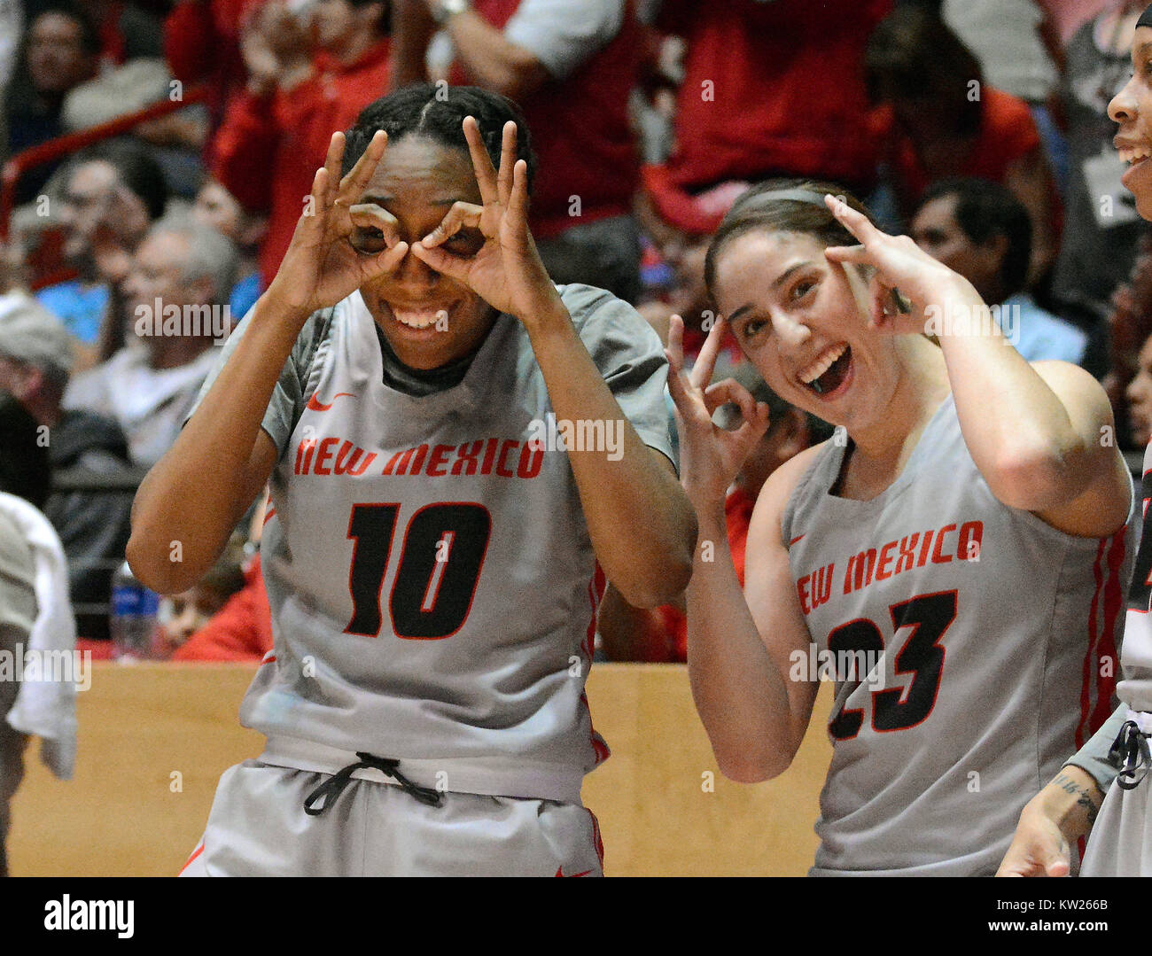 Albuquerque, NM, USA. 30th Dec, 2017. UNM's # 10 Jasmine Smith and #23 ...