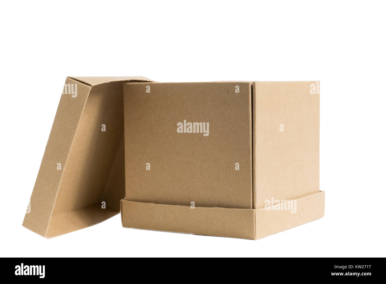 Brown paper box Covered on white Stock Photo - Alamy