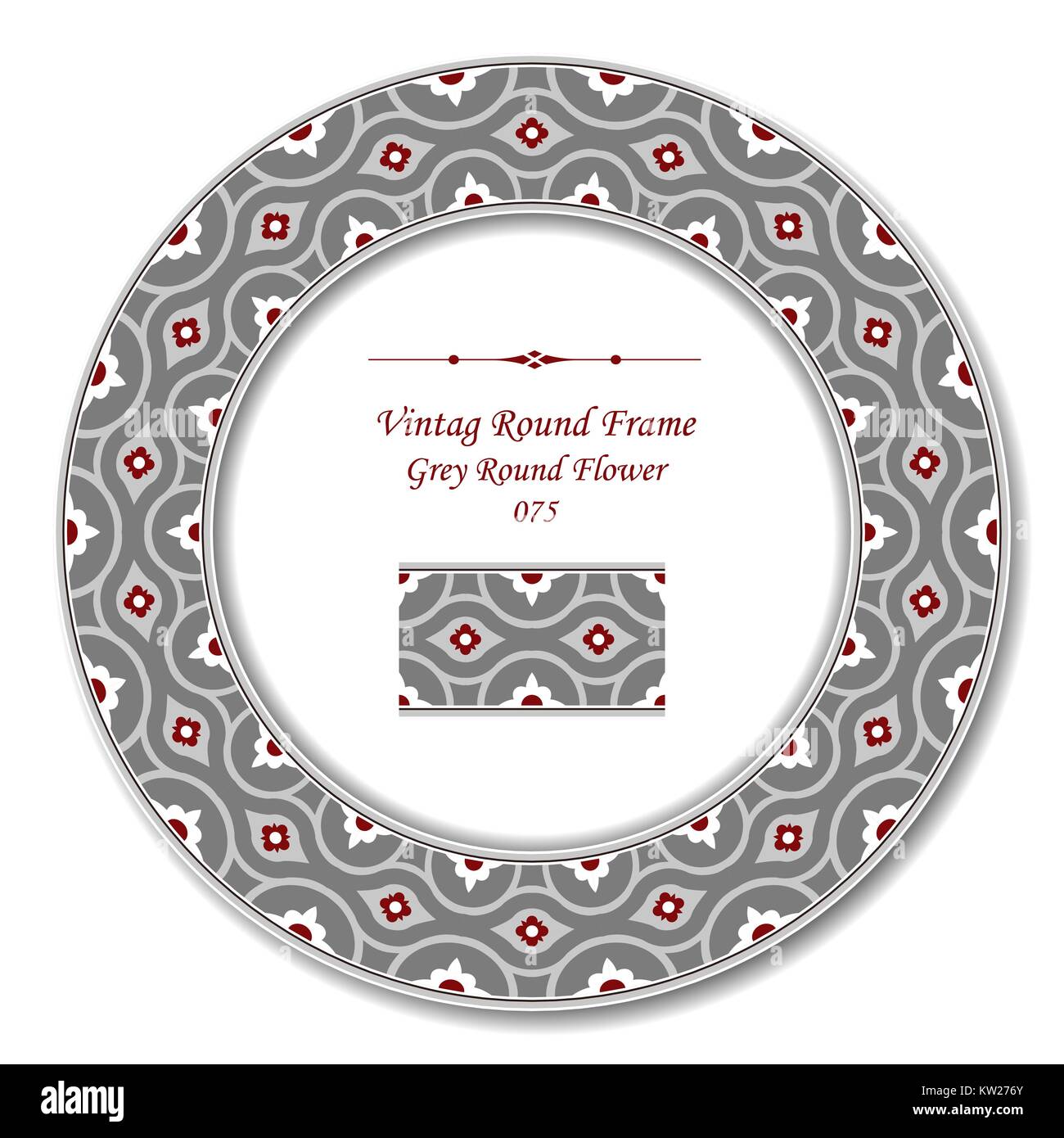 Vintage Round Retro Frame of Grey Round Flower Stock Vector Image & Art ...