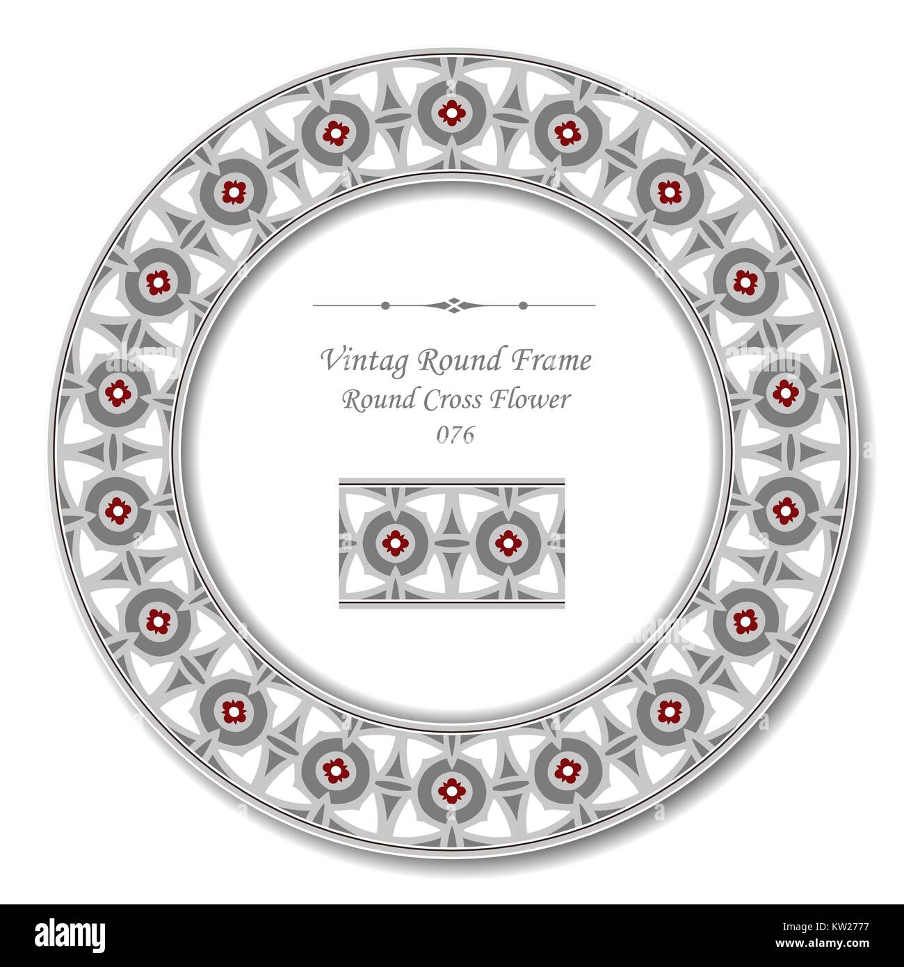 Vintage Round Retro Frame of Round Cross Flower Stock Vector Image ...