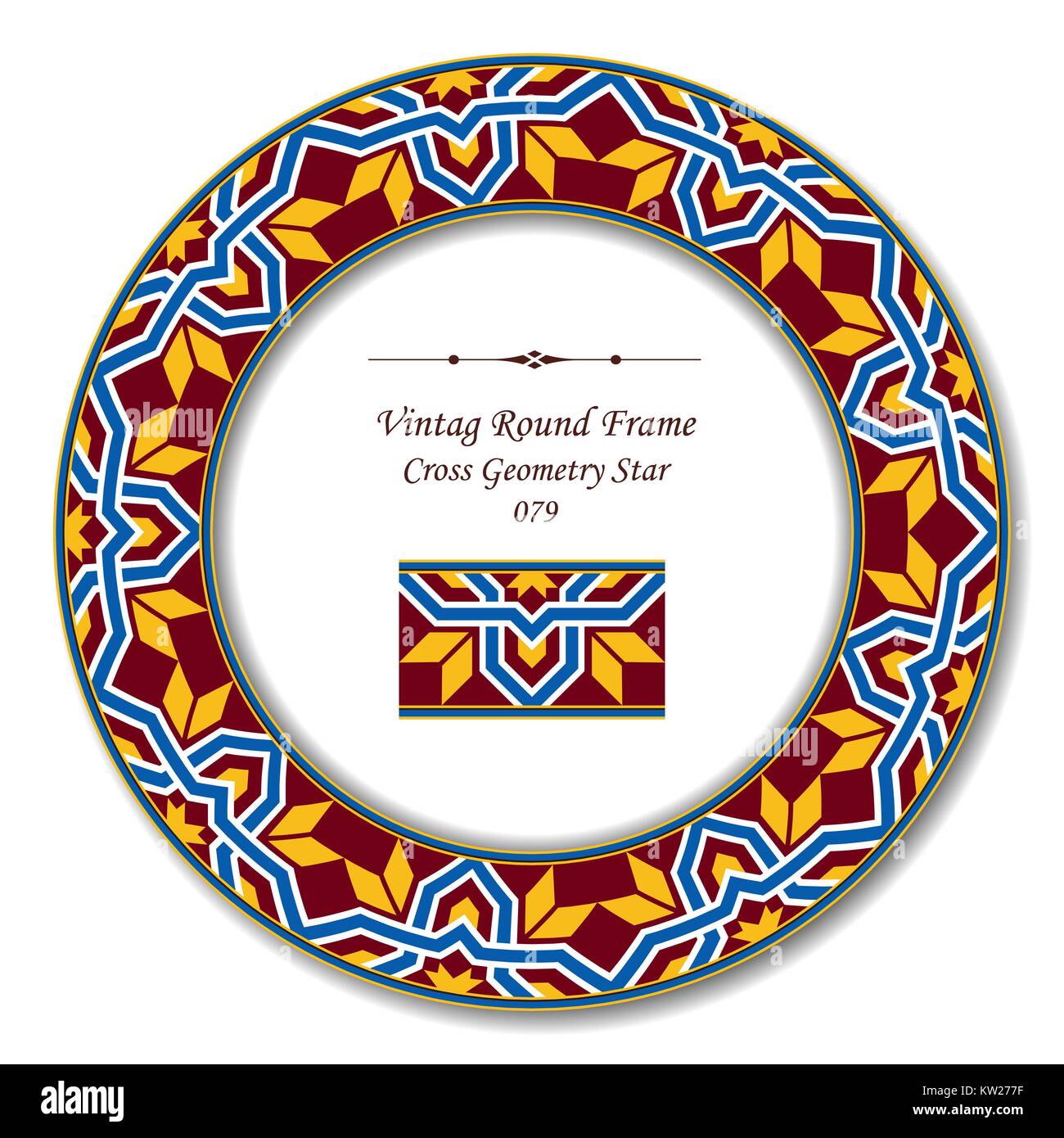 Vintage Round Retro Frame of Cross Geometry Star Stock Vector Image ...