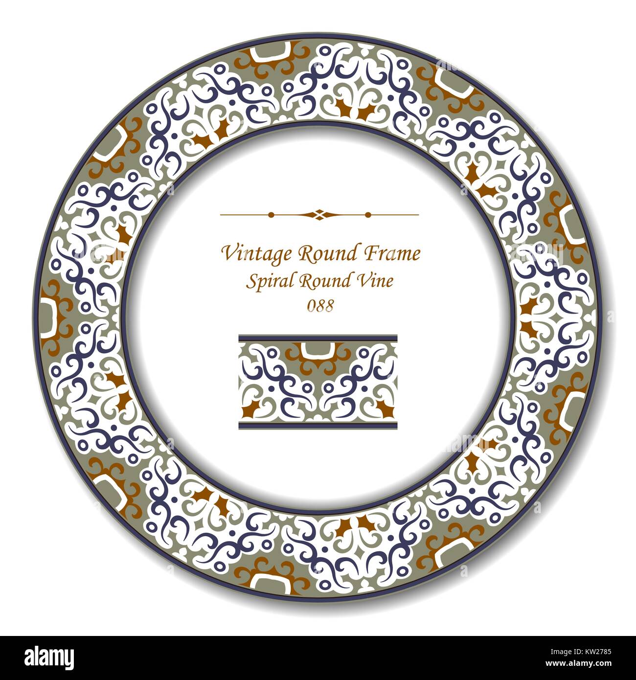 Vintage Round Retro Frame of Retro Spiral Round Vine Stock Vector Image ...